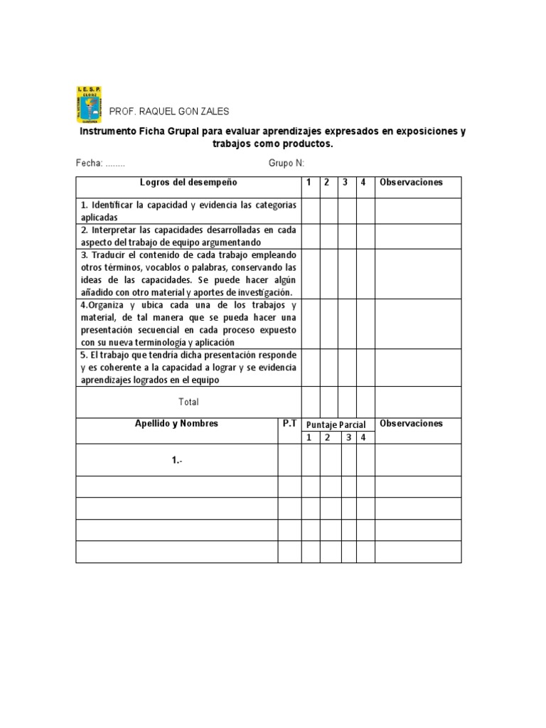 Ficha para Evaluar Producto | PDF