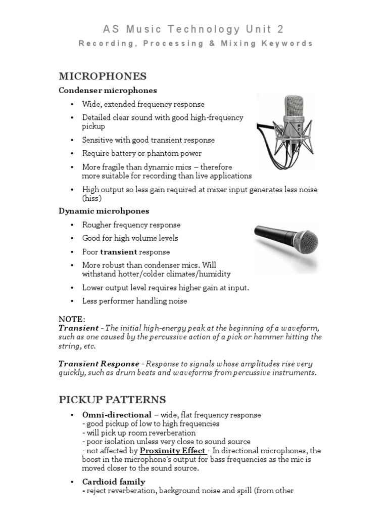 Microphone & Audio Processing Guide | PDF | Equalization (Audio) | Microphone