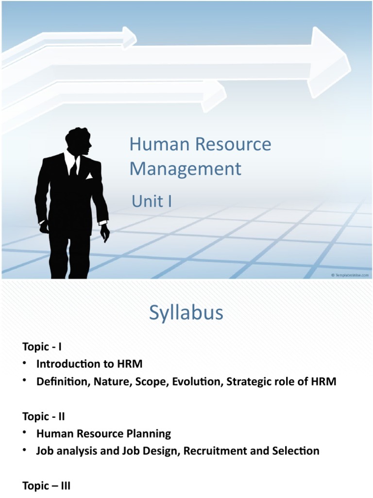 Human Resource Management: Unit I | PDF | Human Resource Management ...