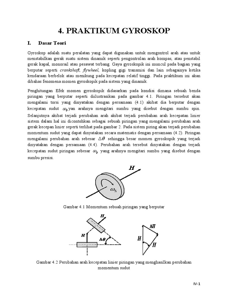 Praktikum Gyroskop: Stabilitas dan Momen | PDF | Metode & Bahan Ajar ...