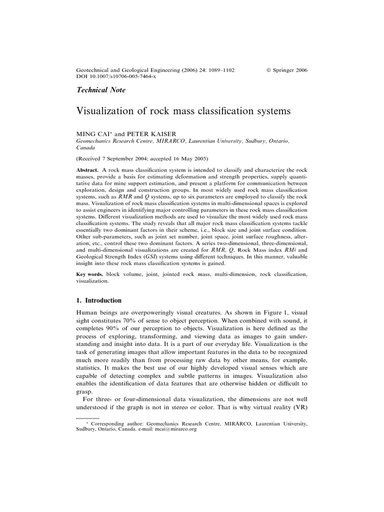 Visualizing Rock Mass Classification Systems in Multiple Dimensions ...