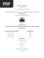 MSBTE Diploma Project Report Templet | PDF | Design | Cognition
