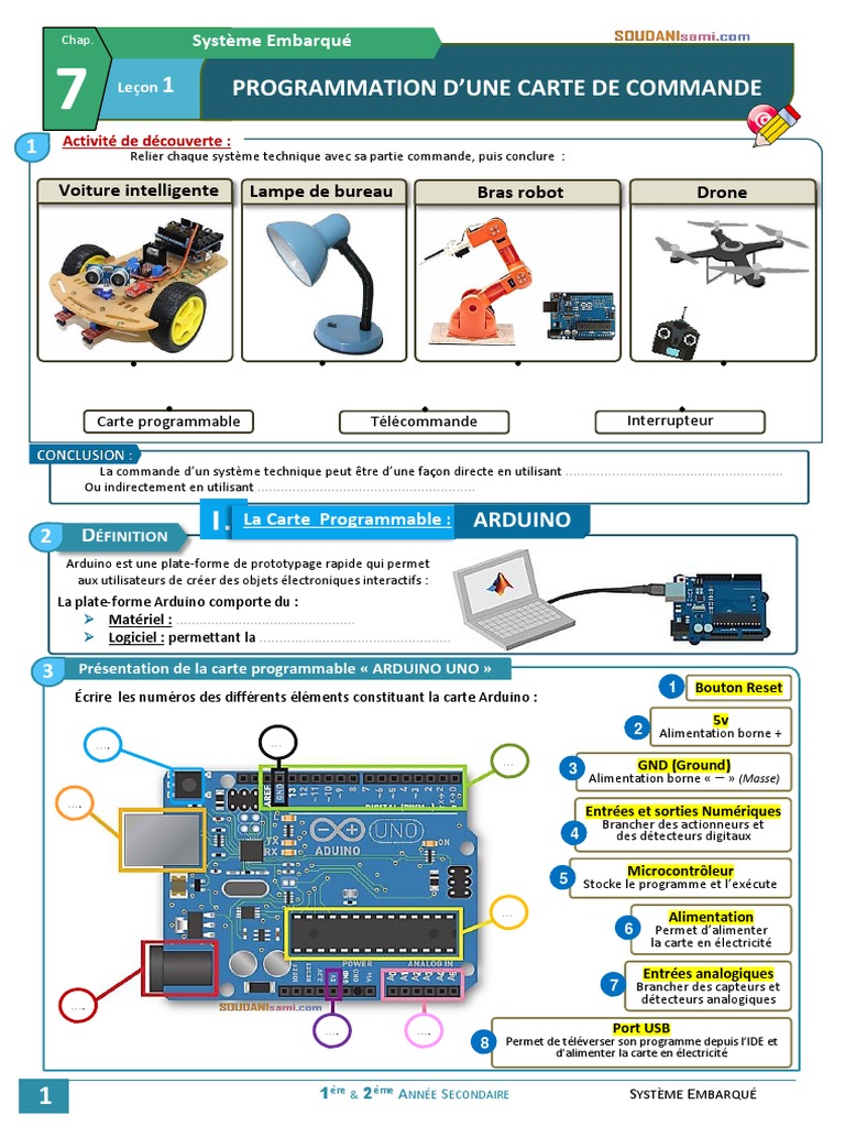 Cours+Arduino+1AS 2AS 2021 Sami+Soudani | PDF | Arduino | Diode électroluminescente