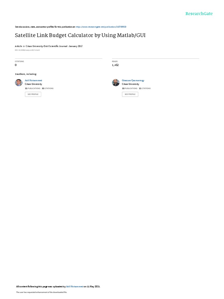 Satellite Link Budget Calculator by Usin | PDF | Modulation | Signal To ...