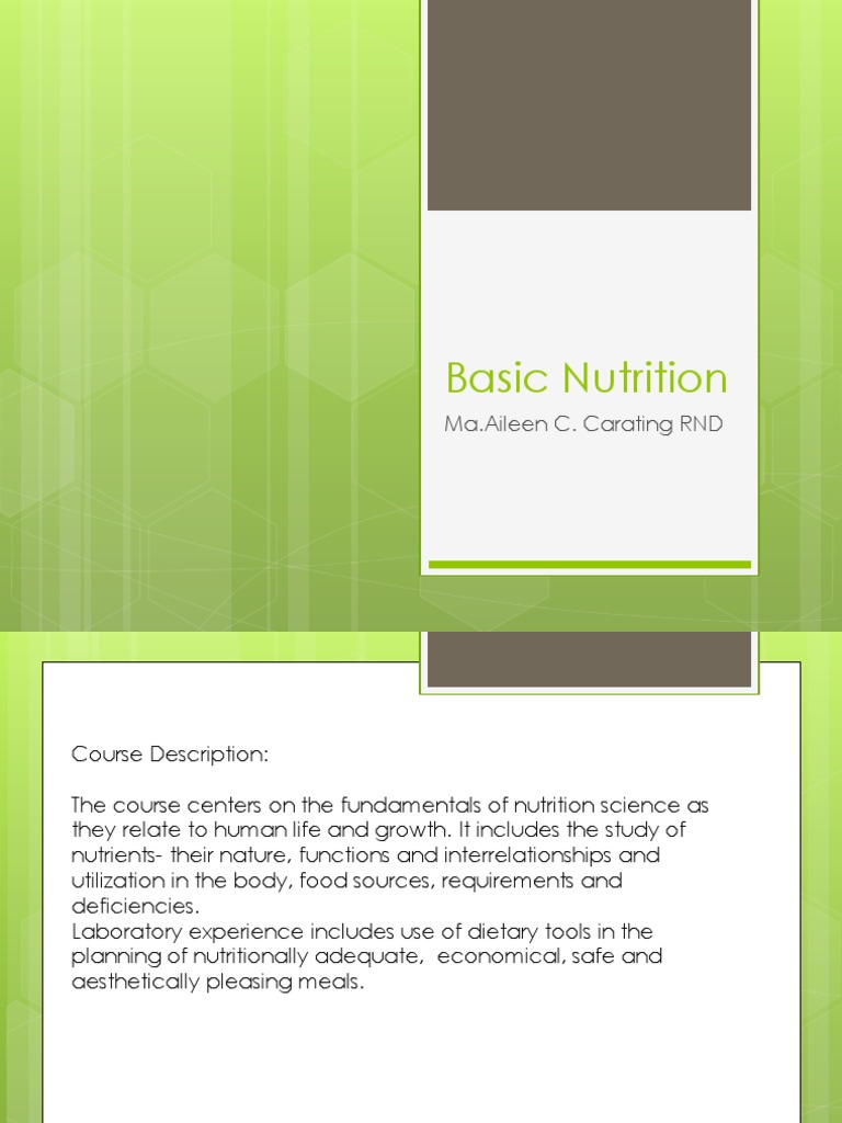 Basic Nutrition | PDF | Nutrients | Foods