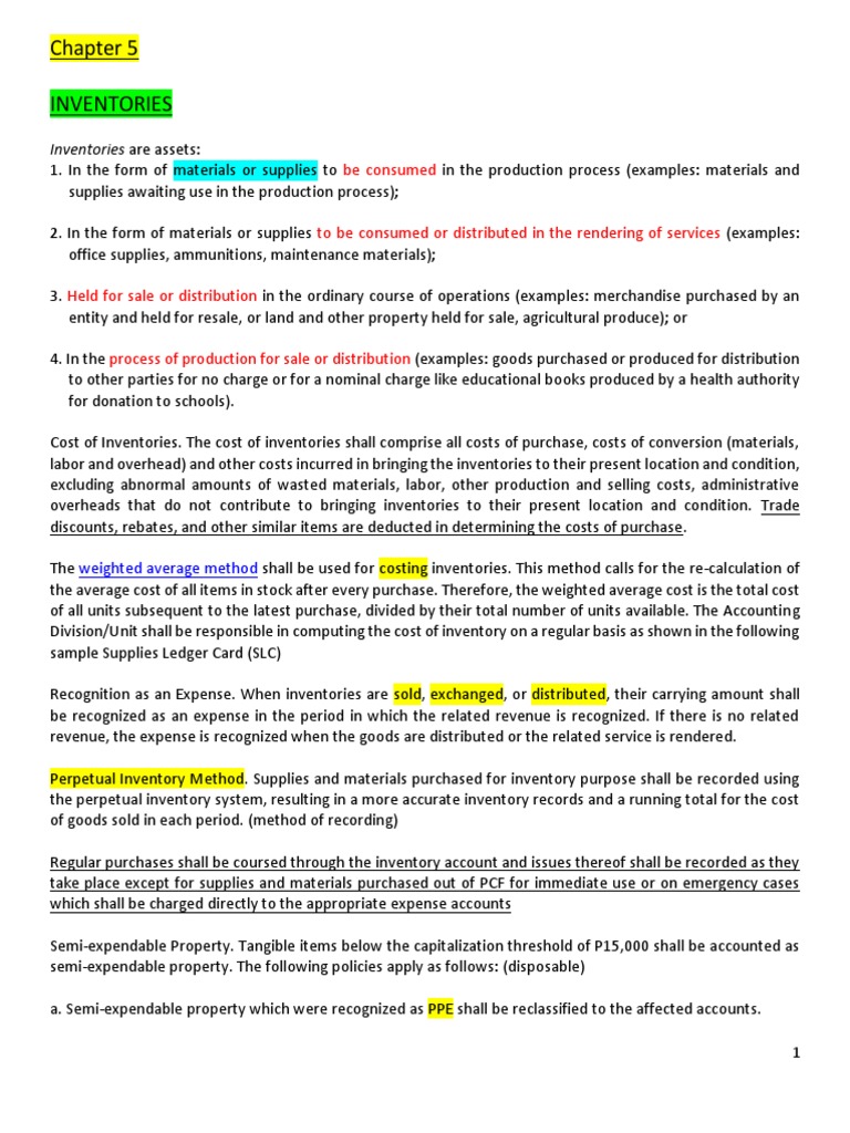 Chapter 5 - Accounting For Inventory PPE | PDF | Depreciation | Inventory