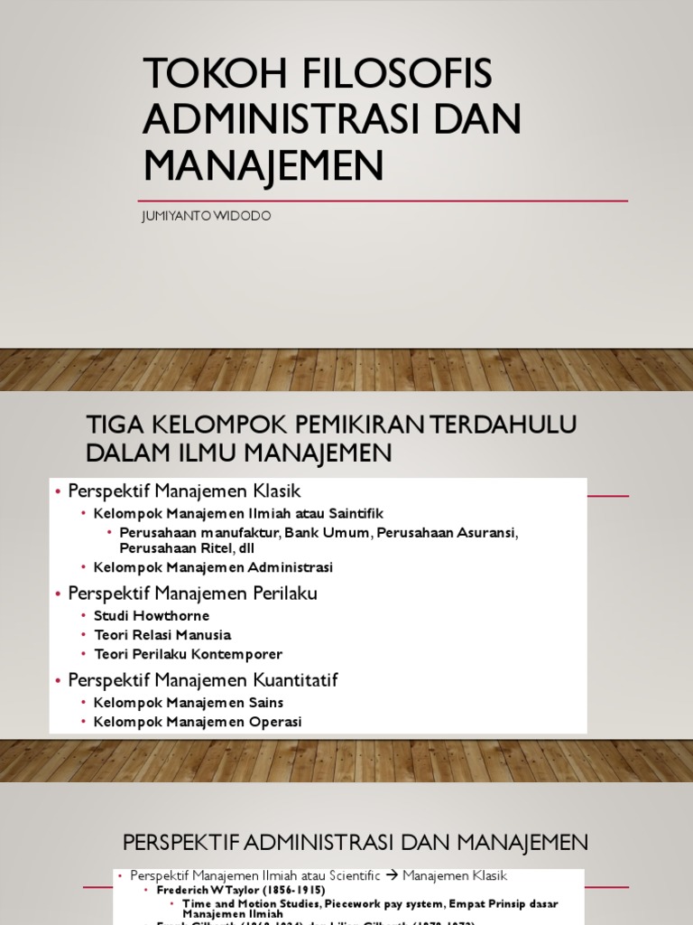 Mat 4 Tokoh Filosofis Administrasi Dan Manajemen | PDF