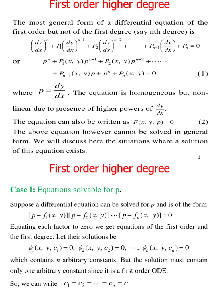 2.first Order Higher Degree Equation - Dr. M. A. Maleque | PDF ...