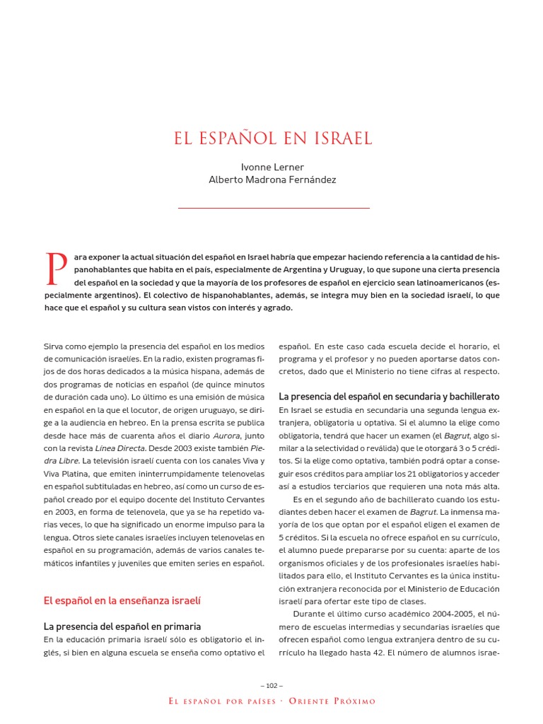 El Español en Israel | PDF | Israel | Política mundial