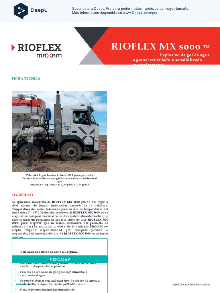 Rioflex MX 5000 Average Density Es | PDF | Agua | Química