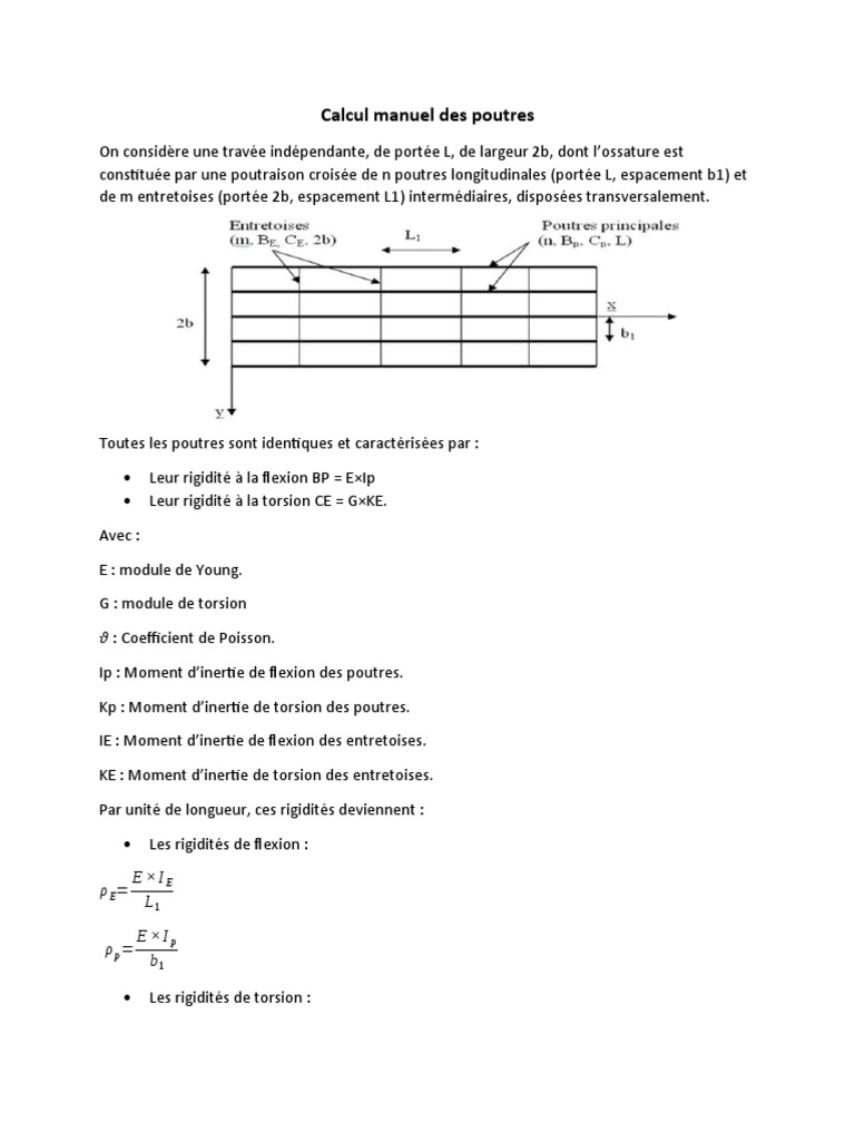 Calcul Manuel Des Poutres | PDF | Flexion (matériau) | Ingénierie mécanique