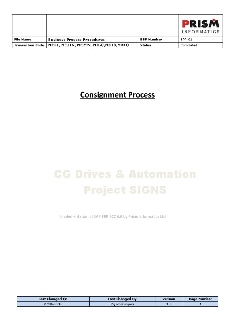 02 MFG & WD - MM - Consignment Process | PDF | Software | Information ...