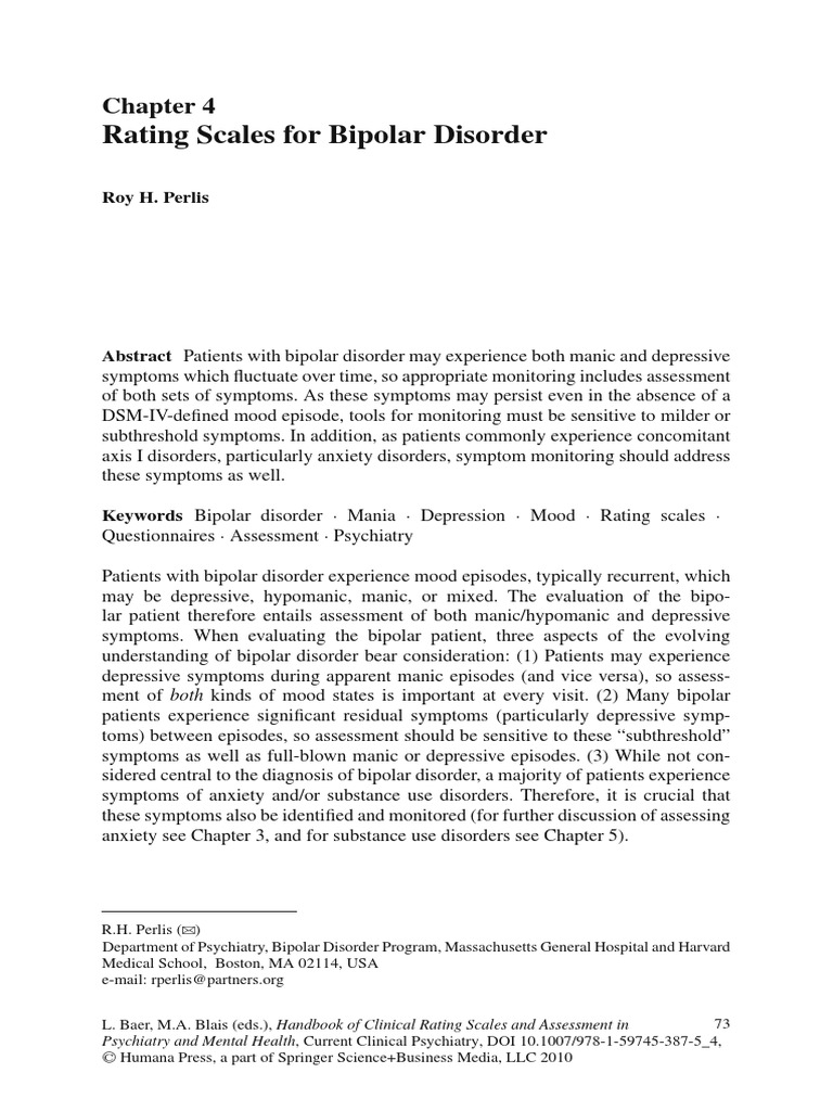 Assessing the Spectrum of Symptoms in Bipolar Disorder: A Review of Key ...