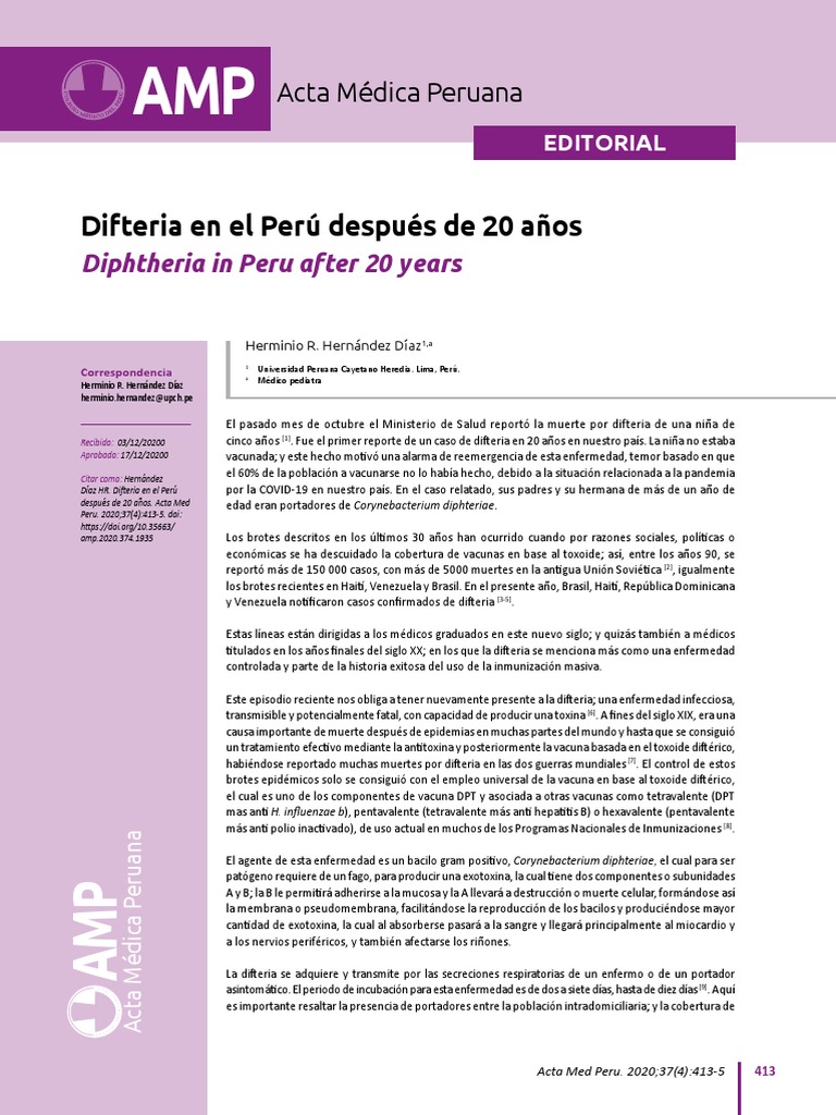 Caso Clinico Difteria | PDF | Especialidades Medicas | Ciencias de la vida