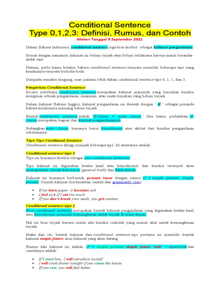 Conditional Sentence | PDF
