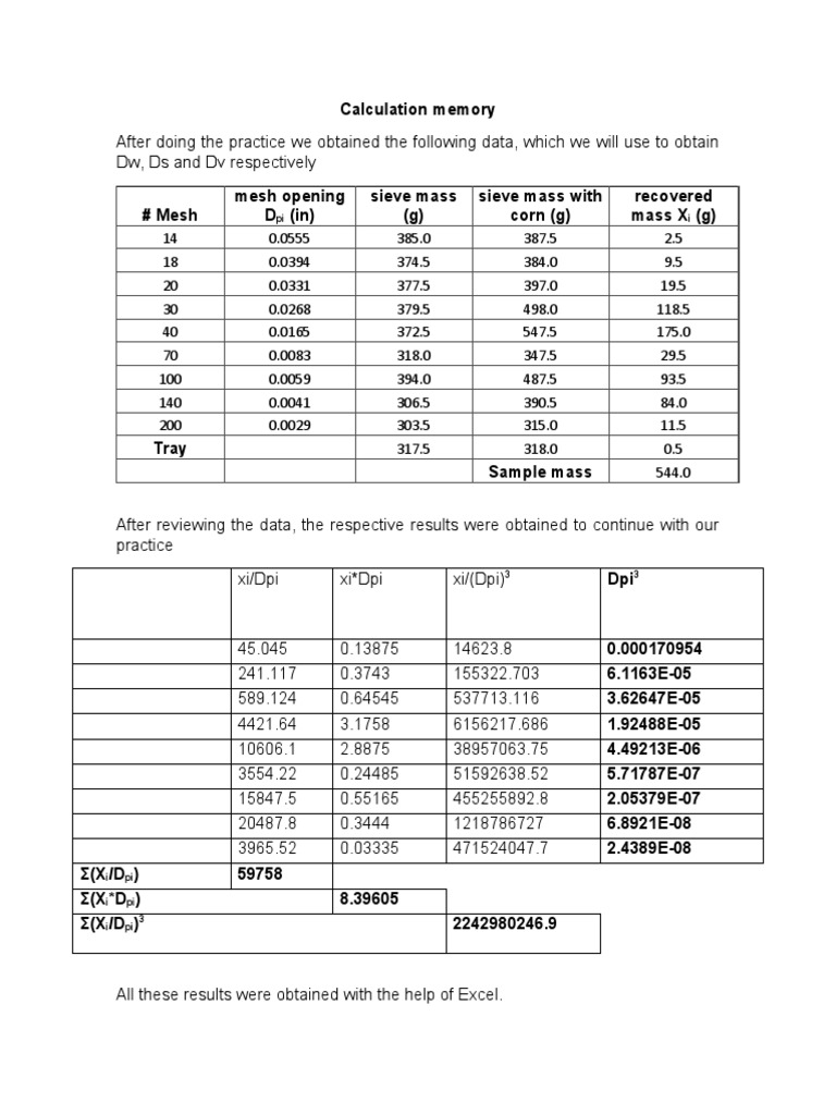 Calculation Memory | PDF