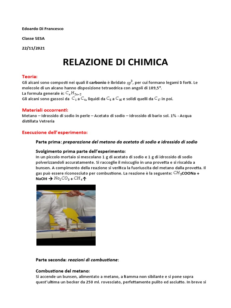 Relazione Di Chimica | PDF