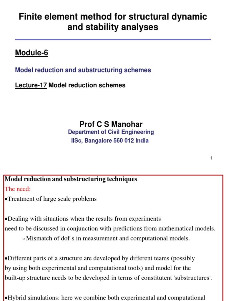 Static Condensation in Structural Dynamics | PDF | Matrix (Mathematics ...