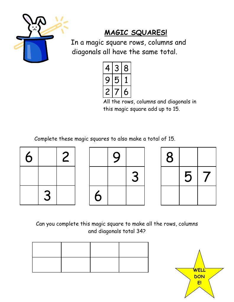 3x3 Magic Square Worksheet | PDF