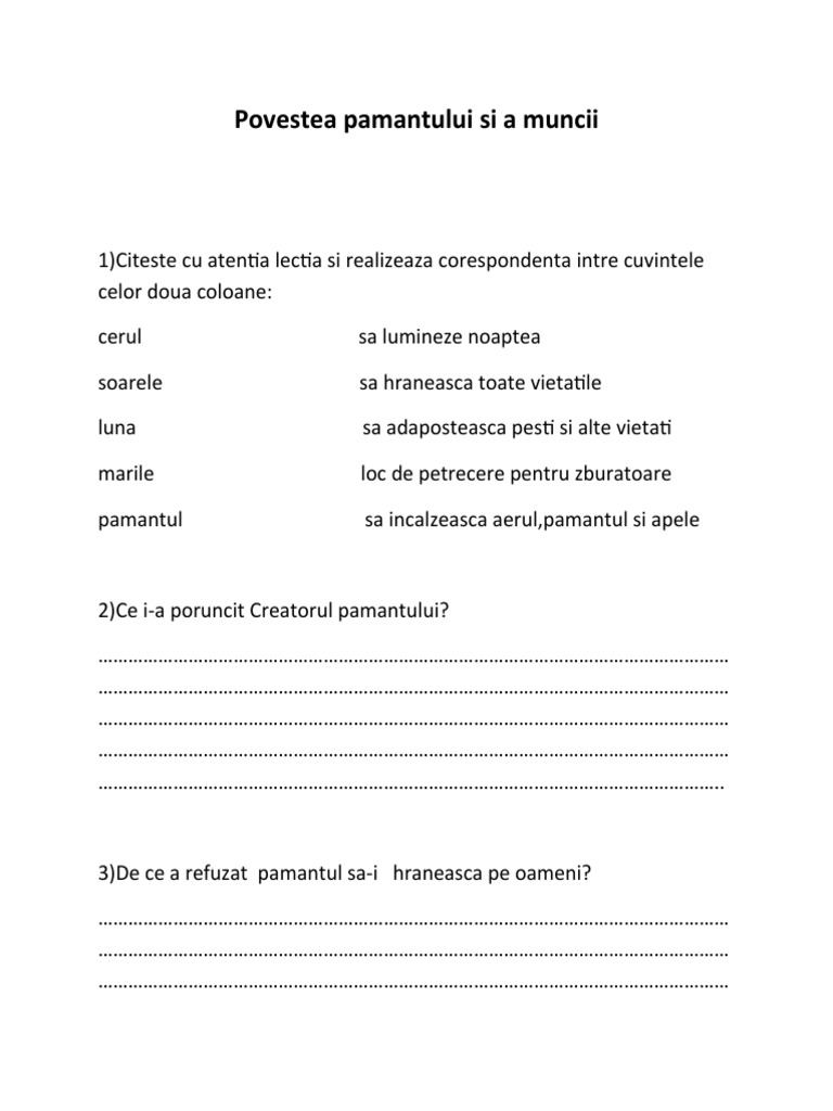 Povestea Pamantului Si A Muncii | PDF