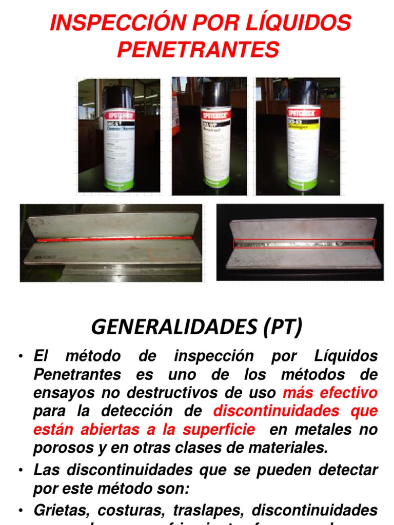 Inspección por Líquidos Penetrantes | PDF | Titanio | Pruebas no ...