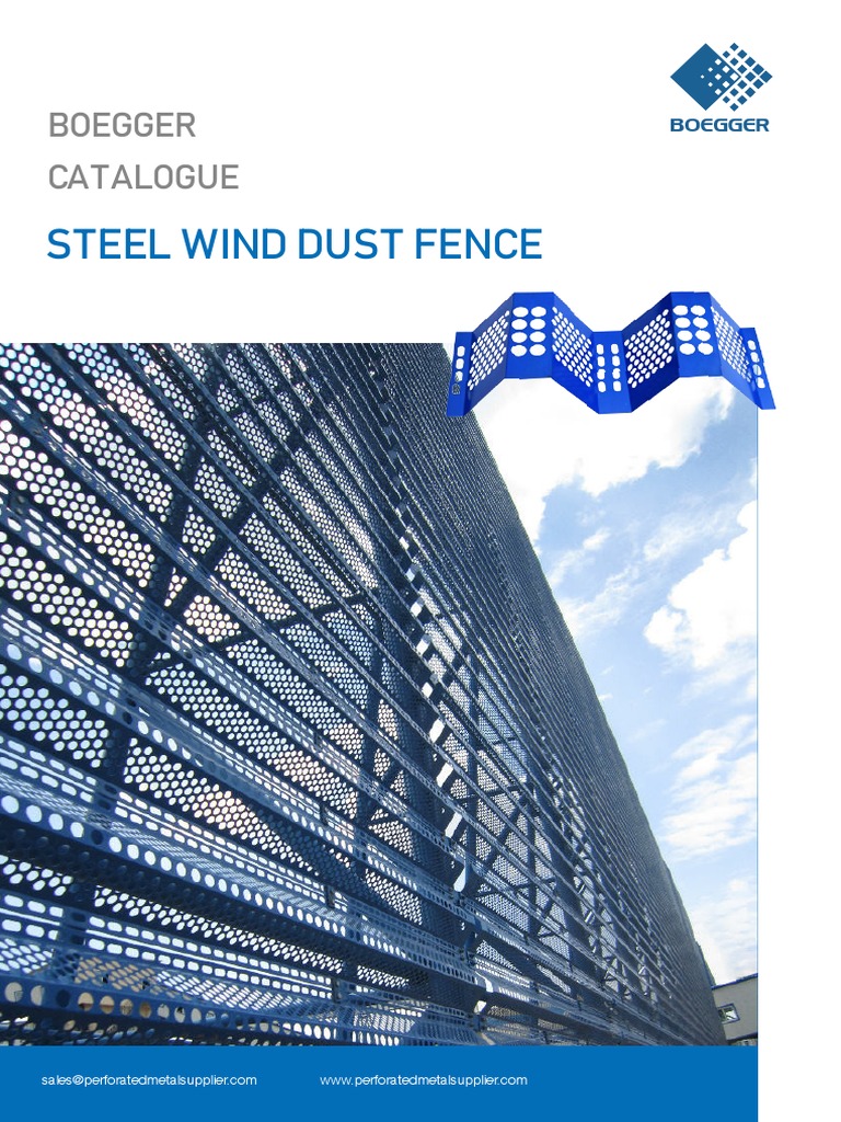 Steel Wind Dust Fence: Boegger Catalogue | PDF | Steel | Galvanization