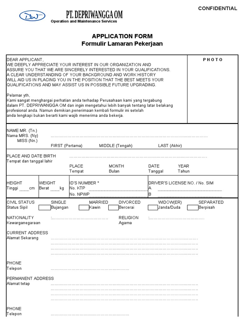 200-F-002 Rev. 0 Form For Application | PDF