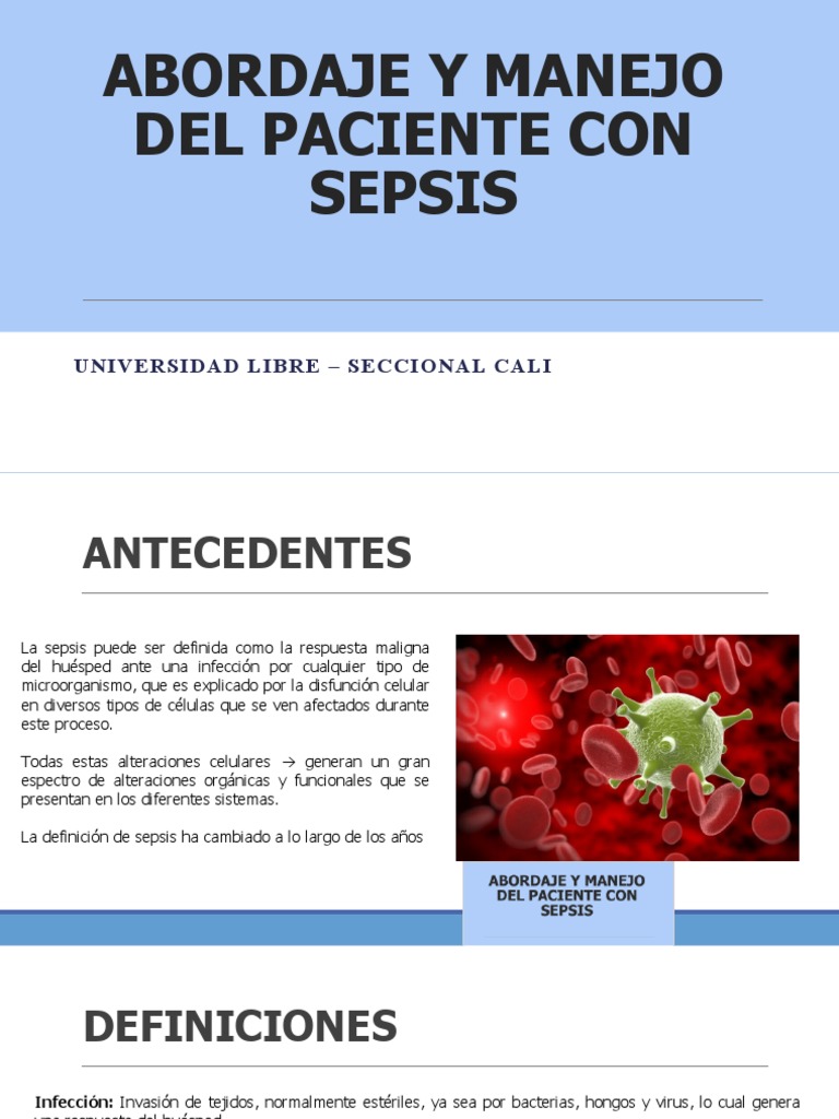 Sepsis - Abordaje y Manejo Del Paciente-3 | PDF | Septicemia | Ciencias ...