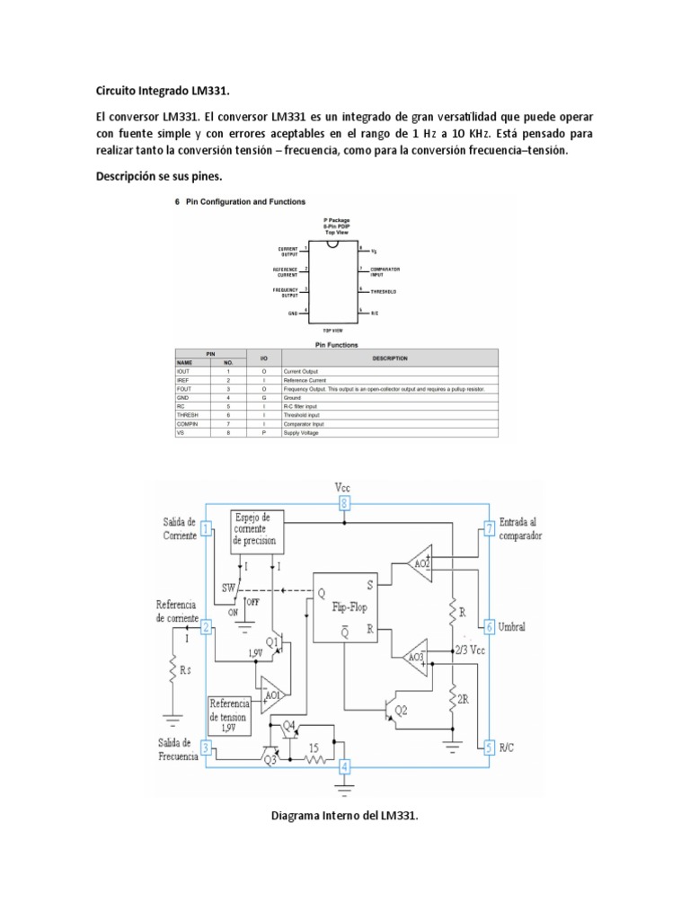 Circuito Integrado LM331 | PDF | Transistor | Condensador