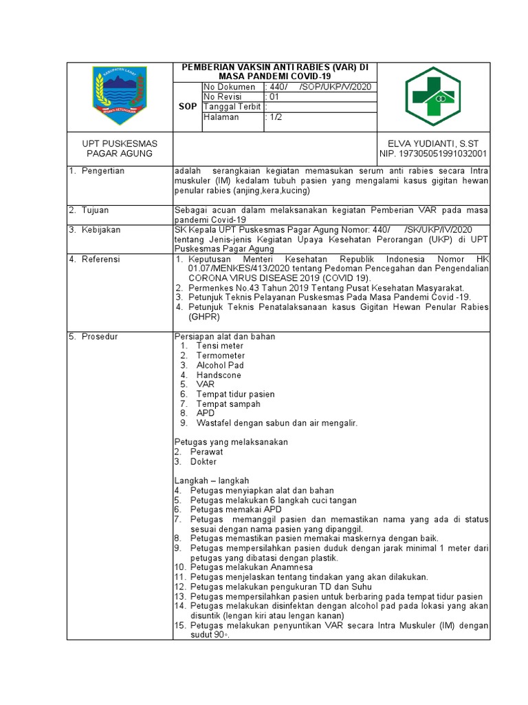 Sop Pemberian VAR | PDF