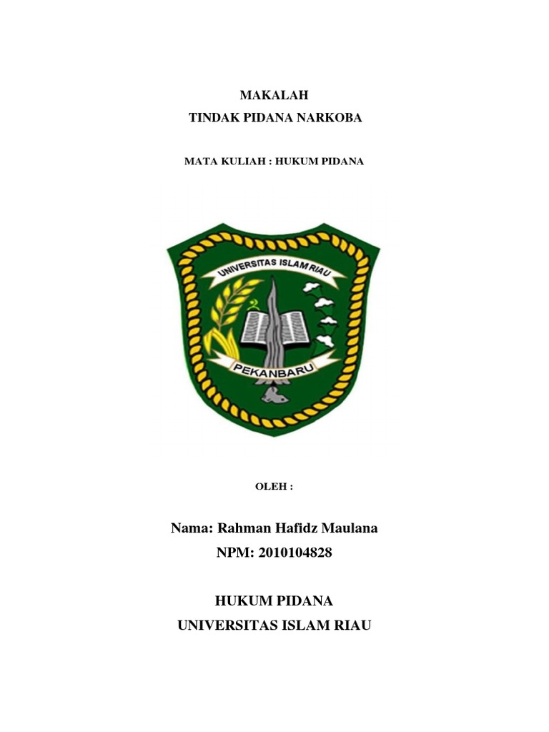 Makalah Tindak Pidana Narkoba | PDF | Gaya Hidup Makalah Tindak Pidana Narkoba | PDF | Gaya Hidup