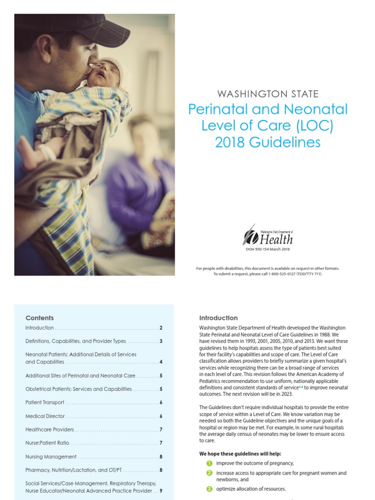 Perinatal and Neonatal Level of Care (LOC) 2018 Guidelines: Washington ...