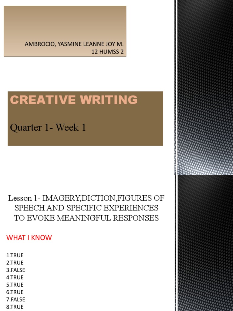 Understanding Imagery and Diction | PDF