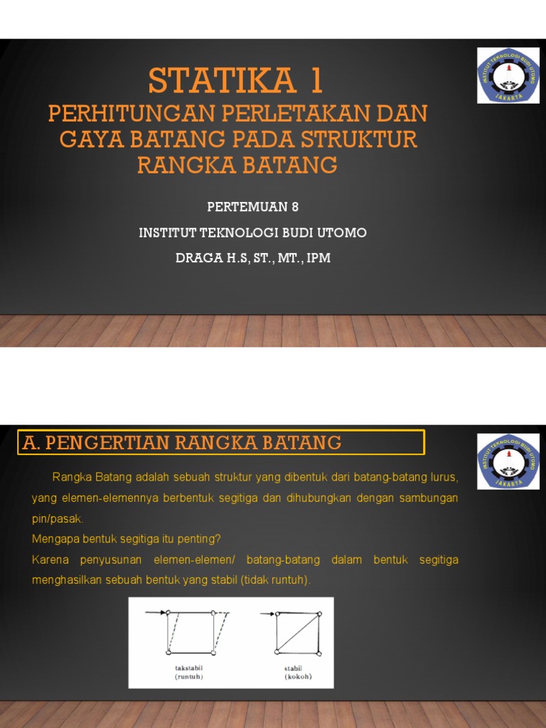 Materi Statika 1 - Mektek 1 Pertemuan VIII P2T | PDF