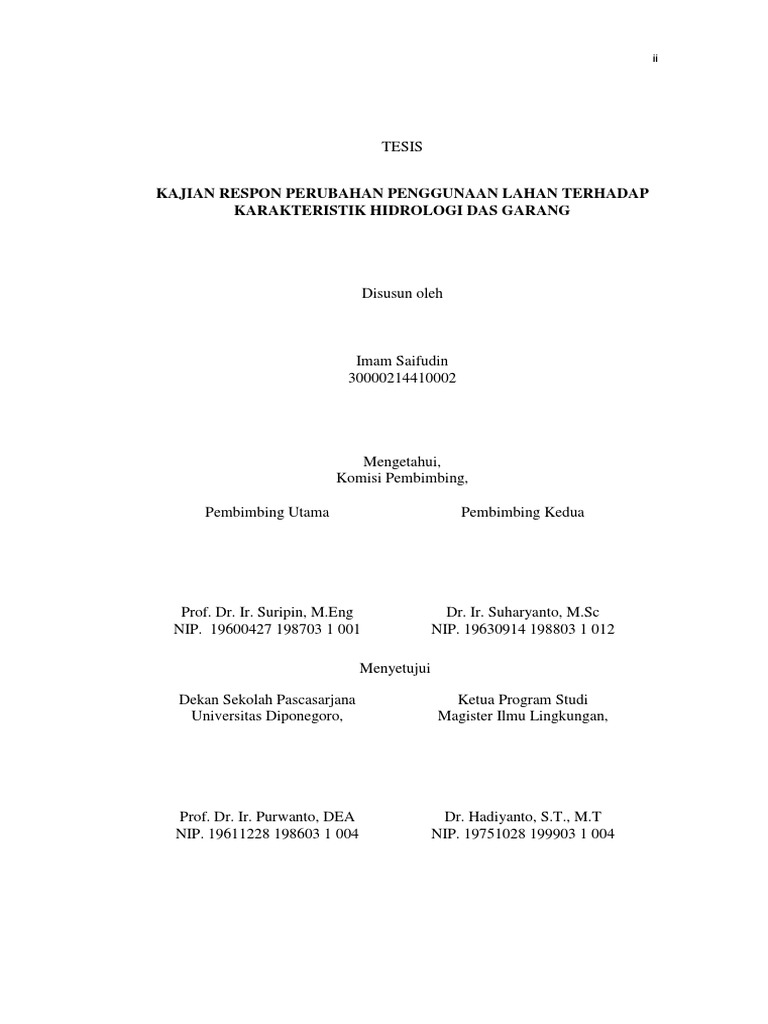 1b Daftar Isi Lengkap Tesis | PDF