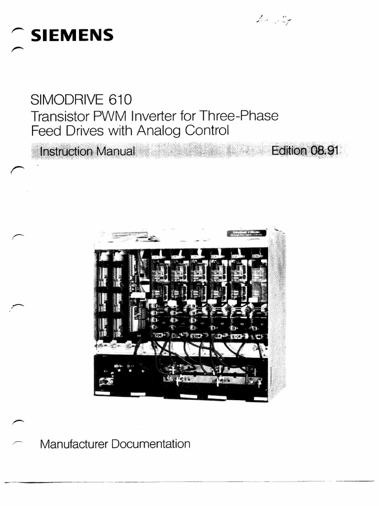 SIMODRIVE 610 Transistor PWM Inverter For Three-Phase Feed Drives With ...