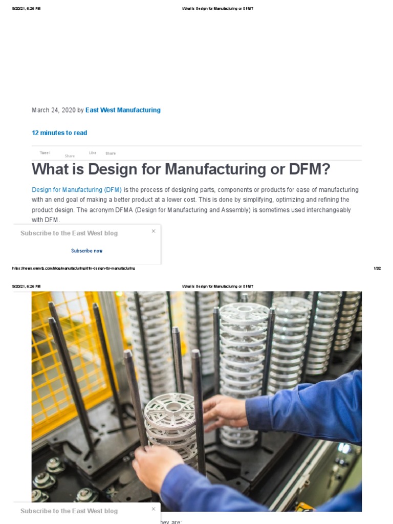 What Is Design For Manufacturing or DFM | PDF | Screw | Engineering ...