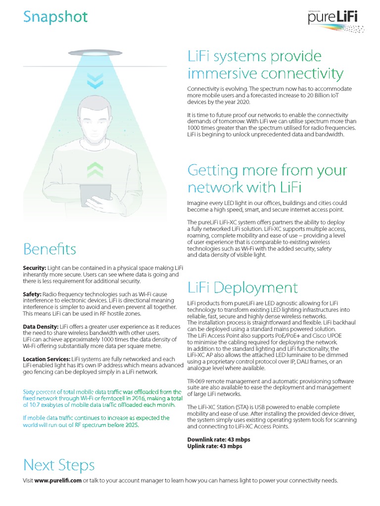 LiFi Technology: Secure High-Speed Connectivity | PDF | Wireless Access ...