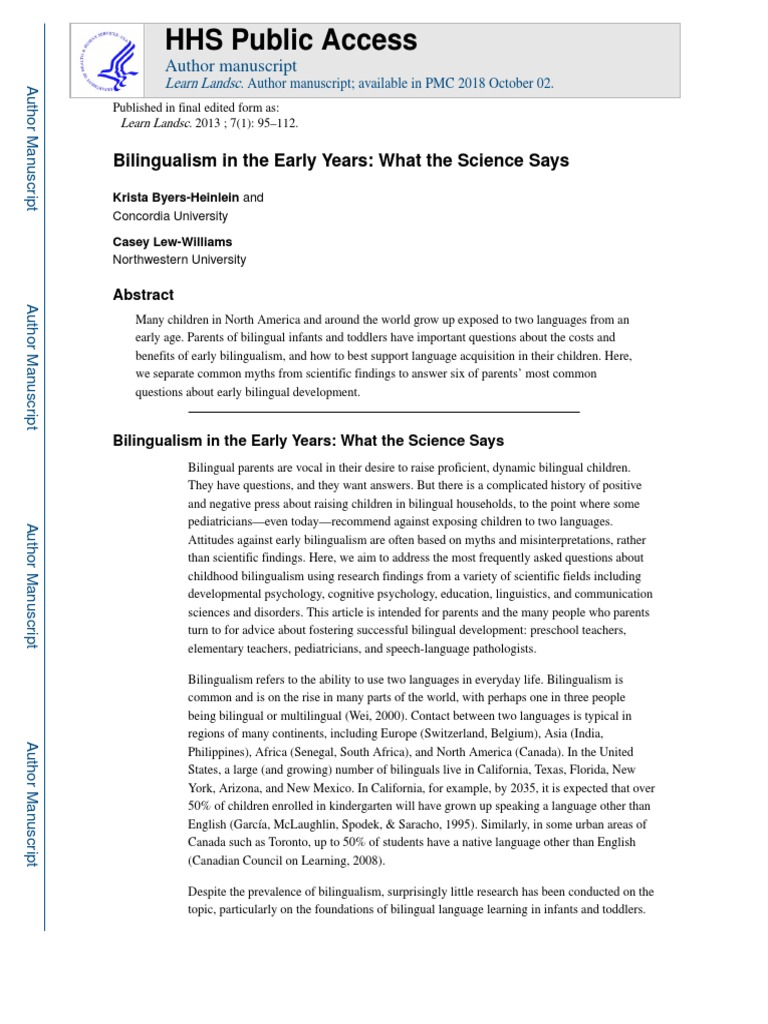 Bilingual parenting myths and scientific facts | PDF | Multilingualism ...