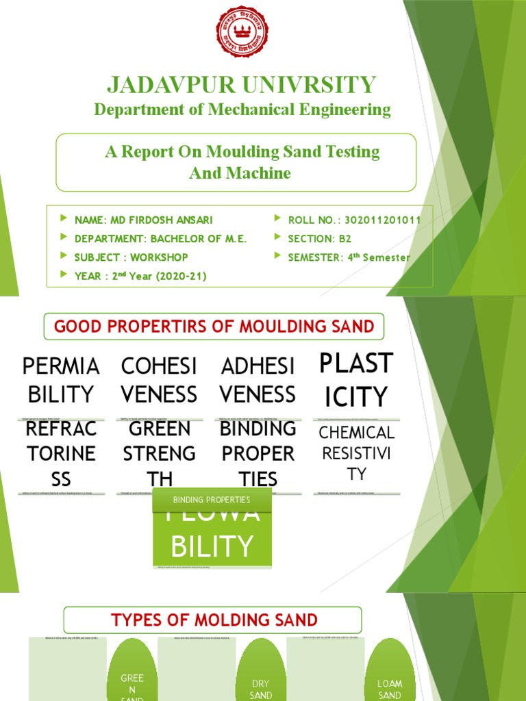 Moulding Sand Testing Report | PDF | Mechanical Engineering | Applied ...