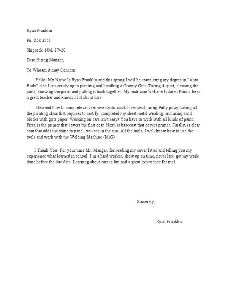 Annotated-Ryan 20cover 20letter | PDF | Home & Garden | Self-Improvement