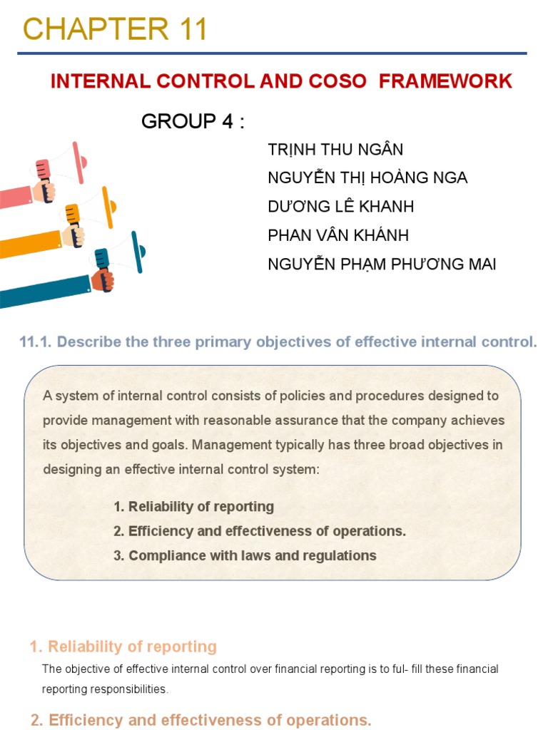 Internal Control and Coso Framework: Group 4 | Download Free PDF ...