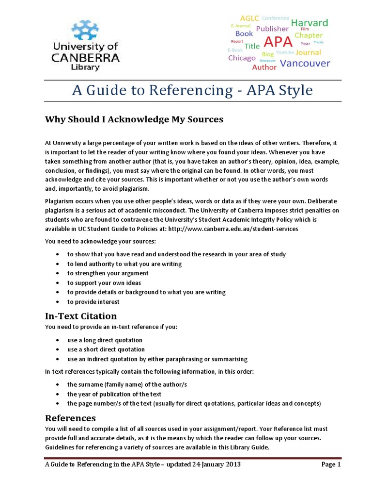 APA Referencing Guide | PDF | Citation | Apa Style