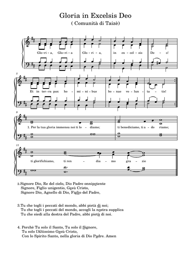 Gloria in Excelsis Deo - Taizè | PDF