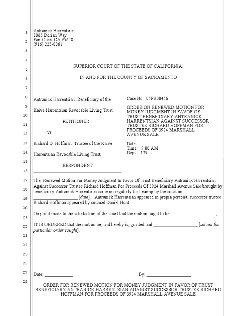 Particular Order Sought) | PDF