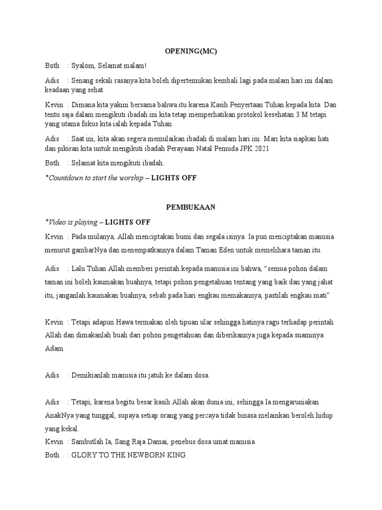 Draft Narasi Natal (AutoRecovered) | PDF