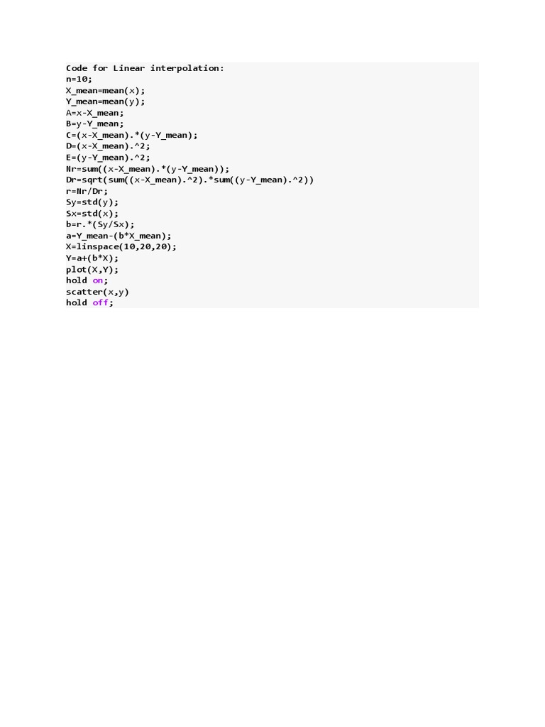 Linear Regression Matlab | PDF