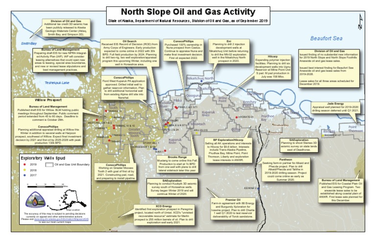 10-1-2019 North Slope Oil and Gas Activity Map | PDF | Petroleum ...