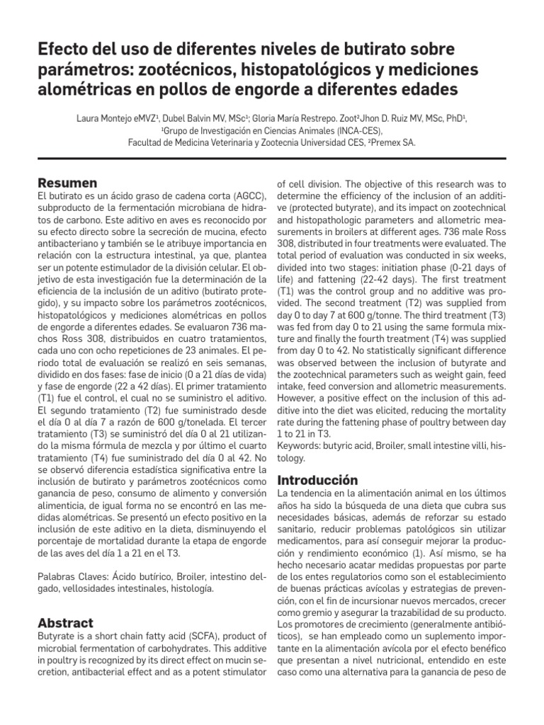 Efecto Butirato | PDF | Alimentos | Dieta