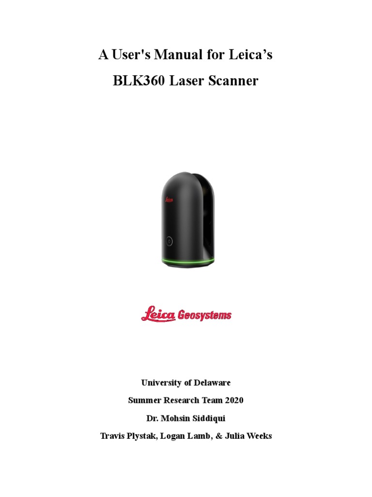 Leica BLK360 User Manual Overview | PDF | Image Scanner | Autodesk Revit
